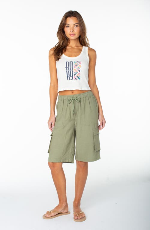 ROXY Roxy Cropped Rib Tank With Logo Graphic